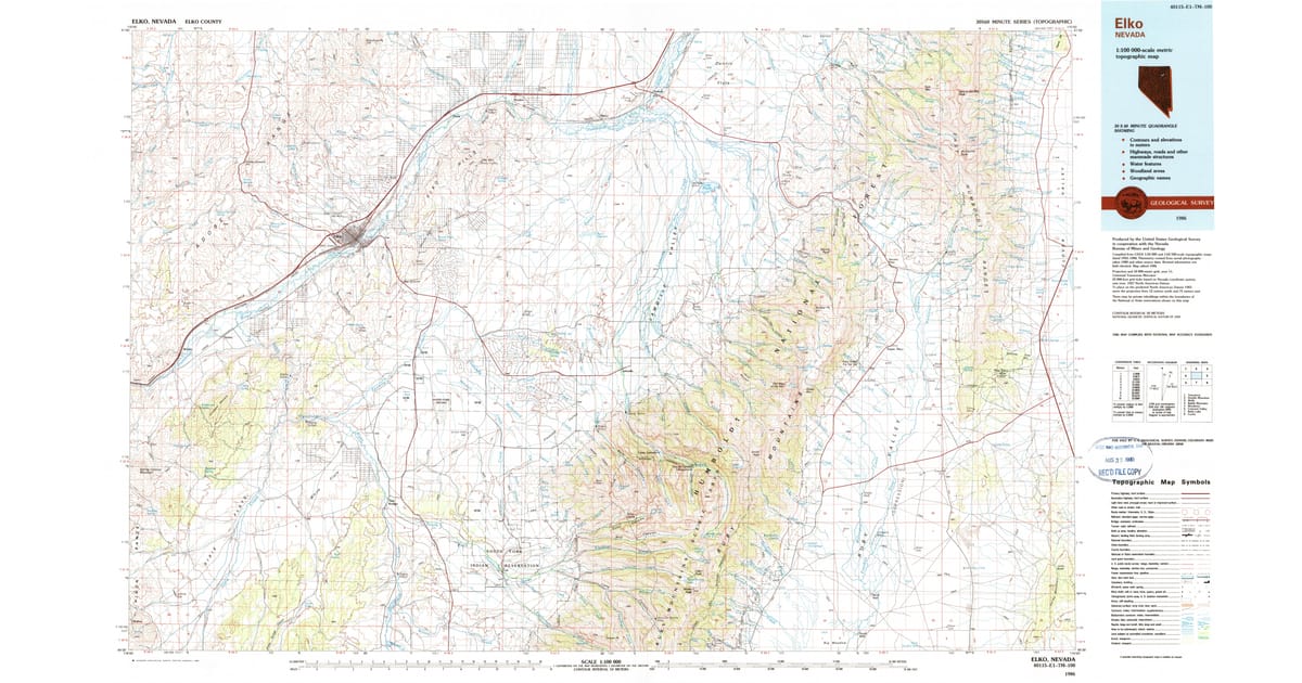 1986 Map of Elko, NV — High-Res | Pastmaps