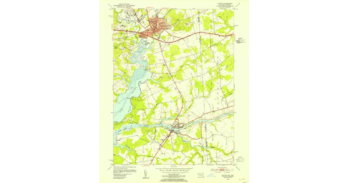 1950s Maps of Elk River Basin, MD | Pastmaps