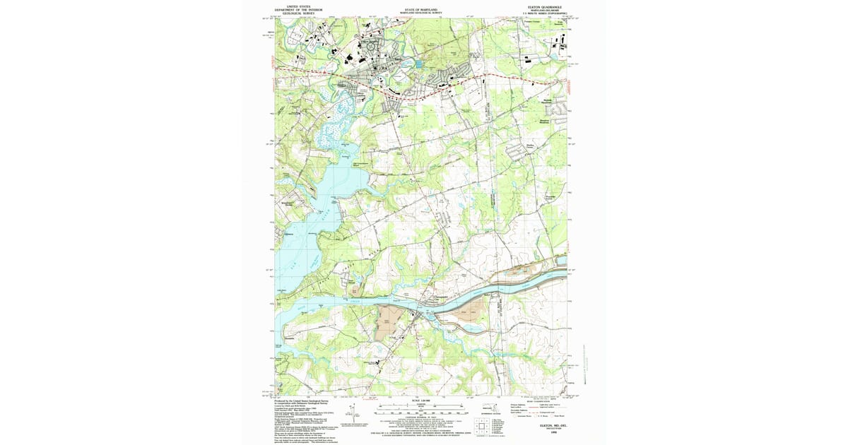 1992 Map of Elkton, MD — High-Res | Pastmaps