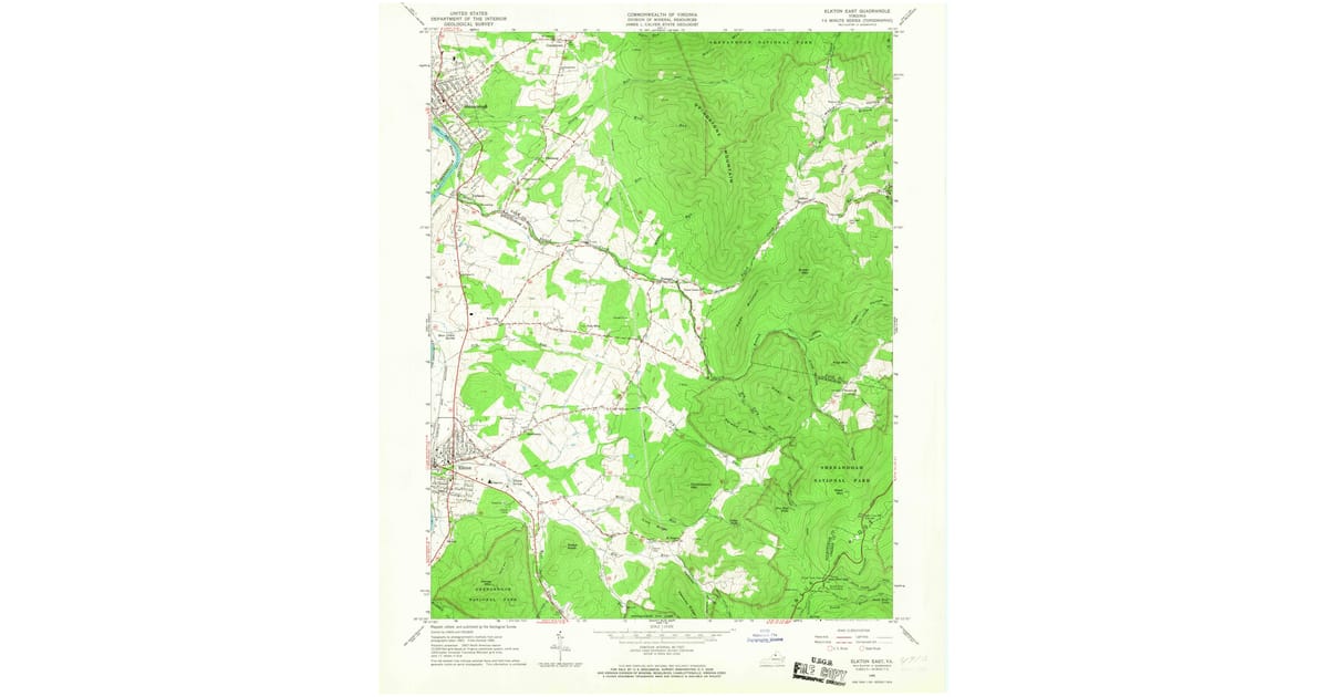 1965 Map of Elkton East, Rockingham County, VA — High-Res | Pastmaps