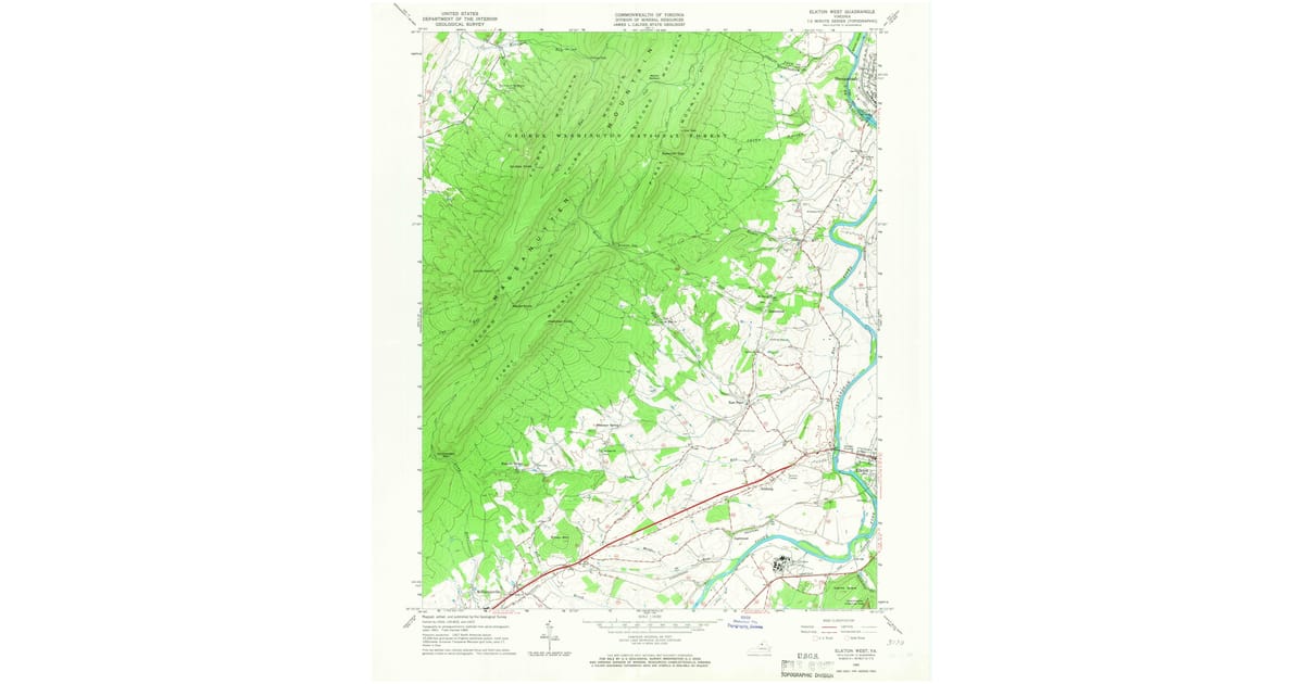 1965 Map of Elkton West, Rockingham County, VA — High-Res | Pastmaps