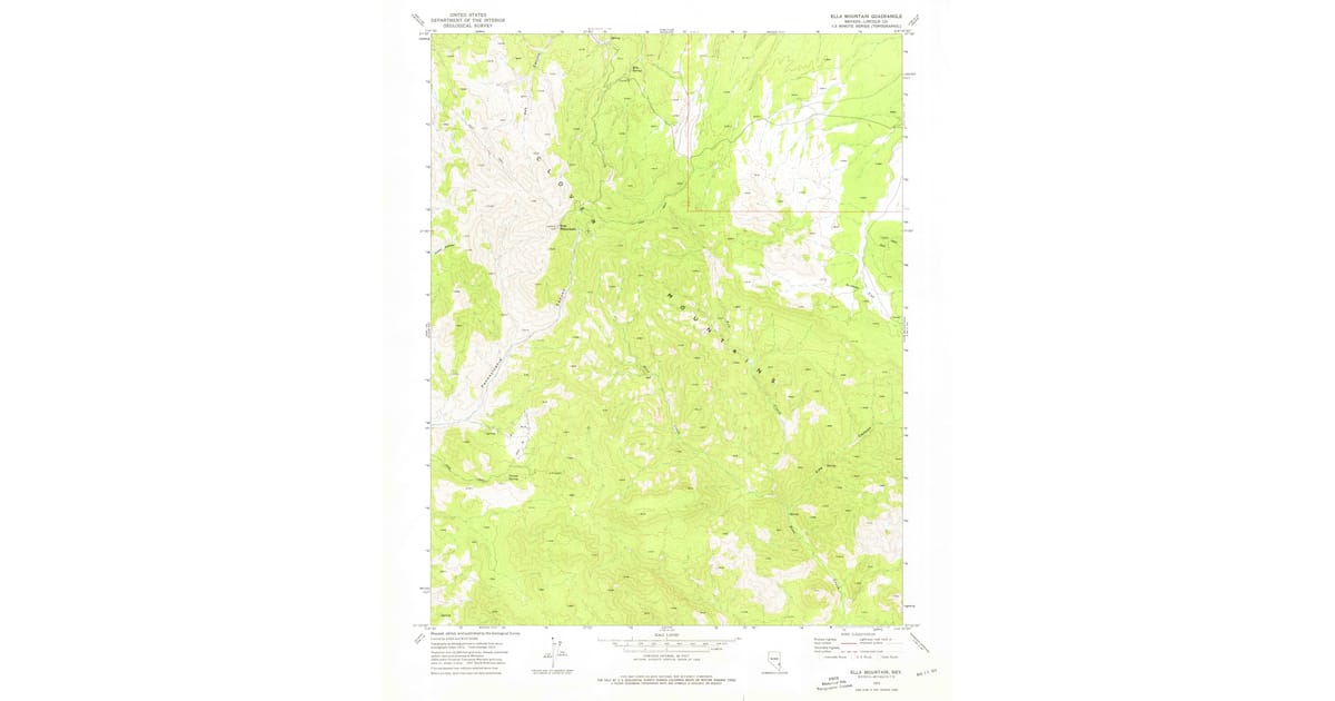 1973 Map of Ella Mountain, Lincoln County, NV — High-Res | Pastmaps