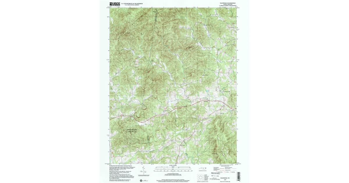 1997 Map of Ellendale, Alexander County, NC — High-Res | Pastmaps