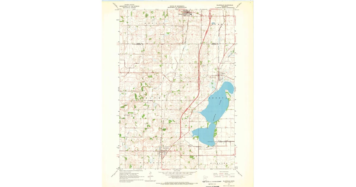 1967 Map of Ellendale, MN — High-Res | Pastmaps