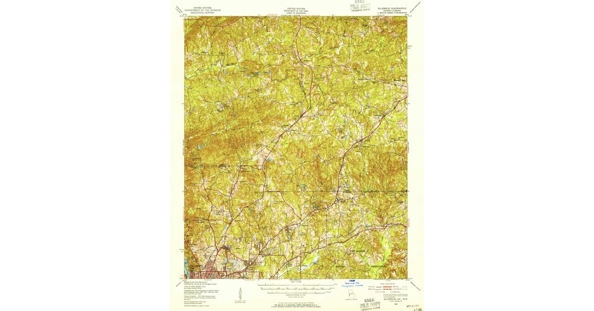 1950 Map of Ellerslie, GA — High-Res | Pastmaps