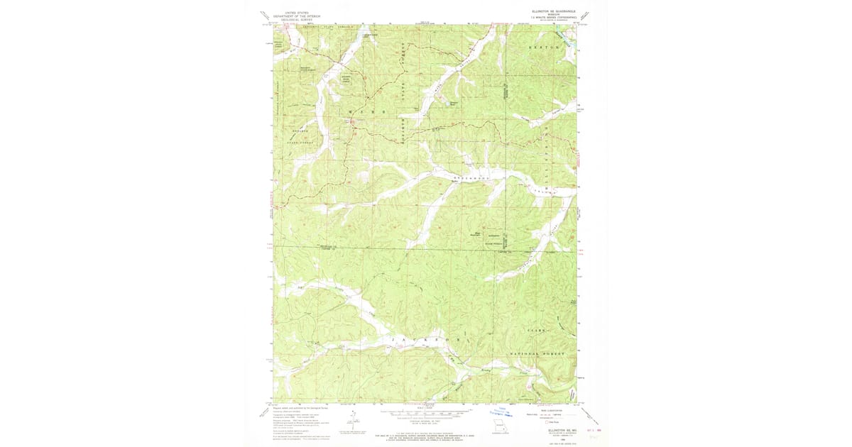 1968 Map of Ellington SE, Carter County, MO — High-Res | Pastmaps