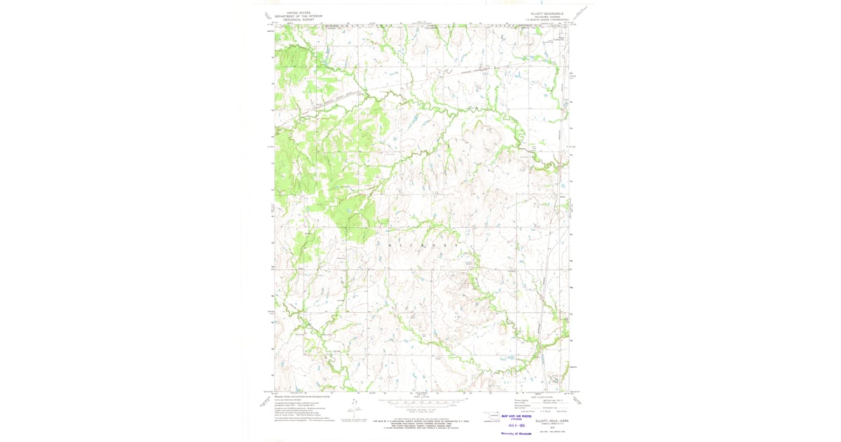 1970s Maps of Elliott, OK | Pastmaps