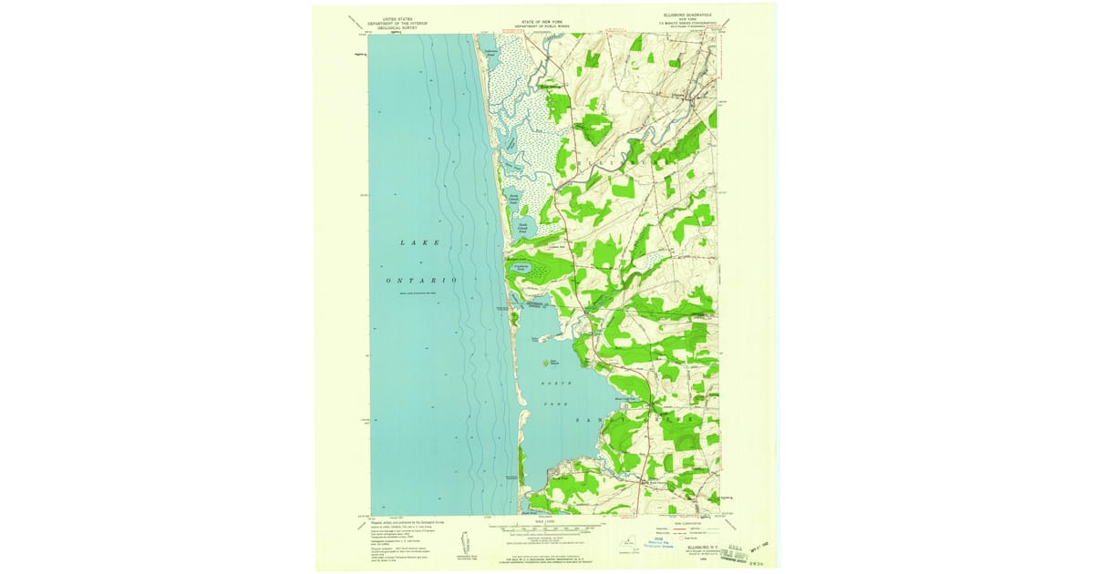 1958 Map of Ellisburg, Jefferson County, NY — High-Res | Pastmaps