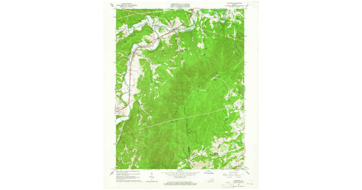 1963 Map of Elliston, VA — High-Res | Pastmaps