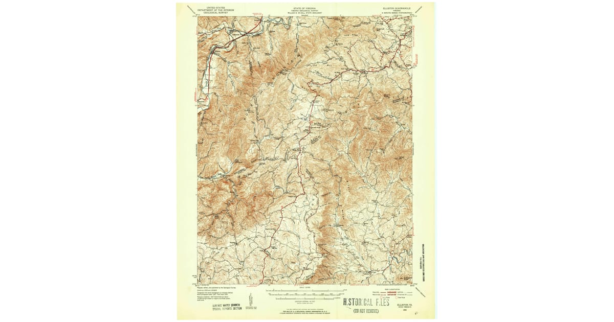 1950s Maps of Elliston, VA | Pastmaps