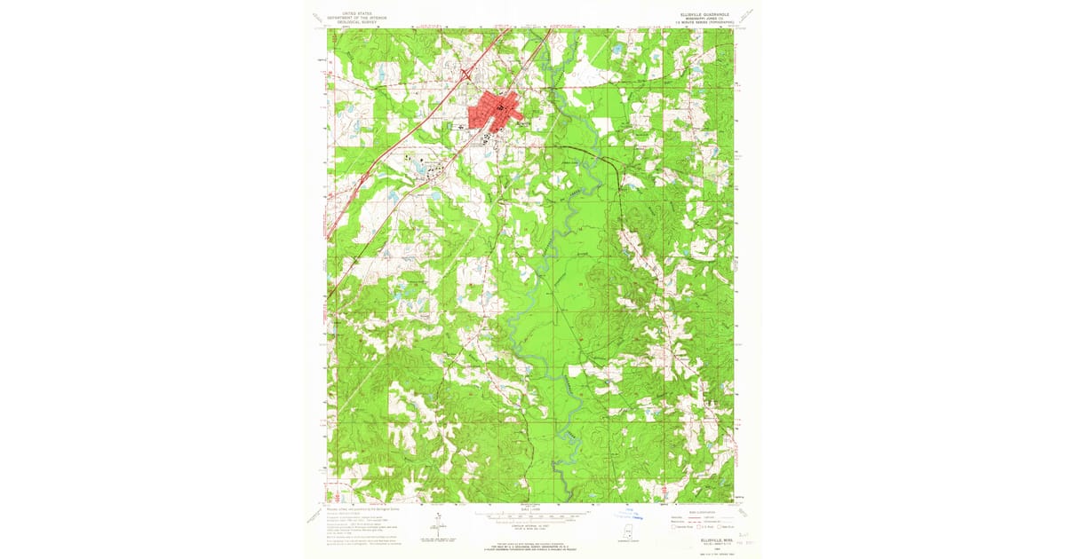 1964 Map of Ellisville, MS — High-Res | Pastmaps