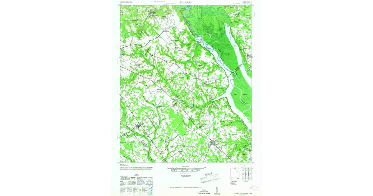 1946 Map of Elloree, SC — High-Res, 1946 Print #2 | Pastmaps