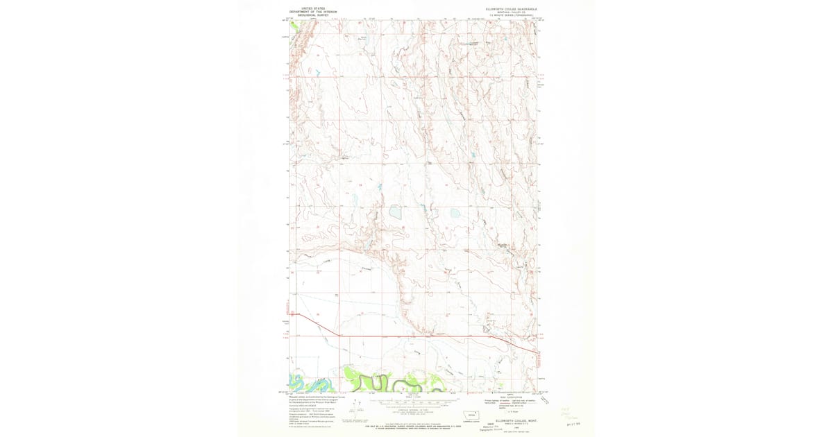 1969 Map of Ellsworth Coulee, Valley County, MT — High-Res | Pastmaps