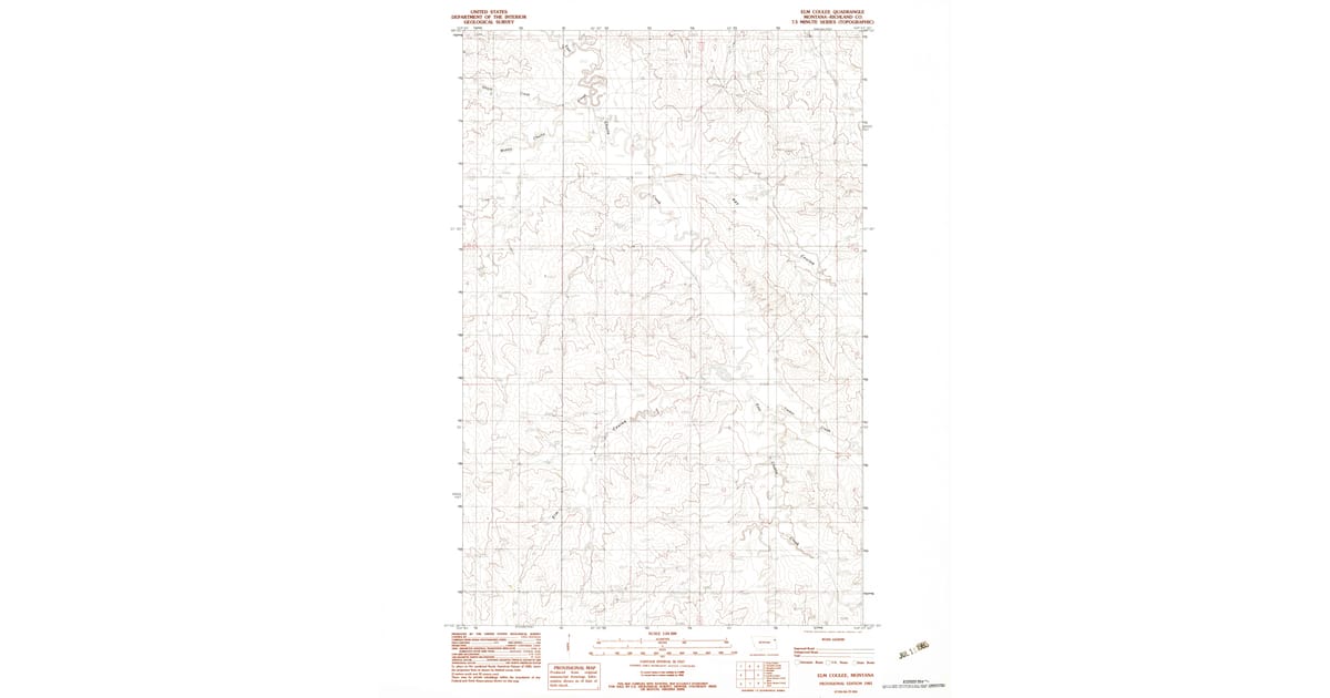 1983 Map of Elm Coulee, Richland County, MT — High-Res | Pastmaps