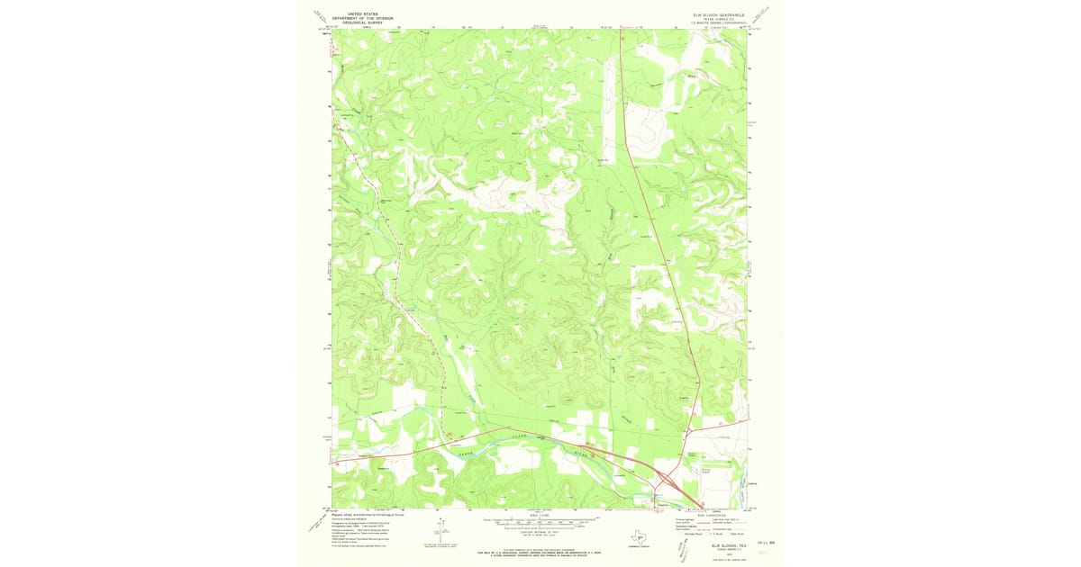 1970 Map of Elm Slough, Kimble County, TX — High-Res | Pastmaps