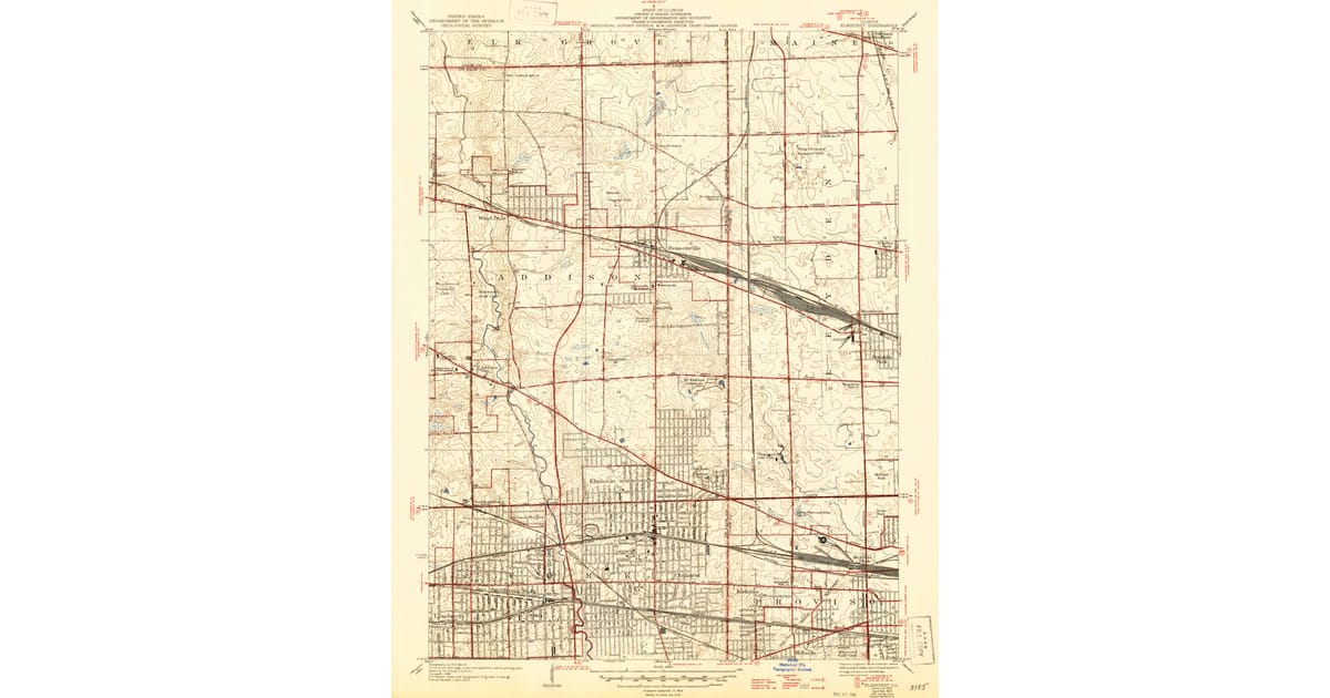 1928 Map of Elmhurst, IL — High-Res, 1946 Print | Pastmaps