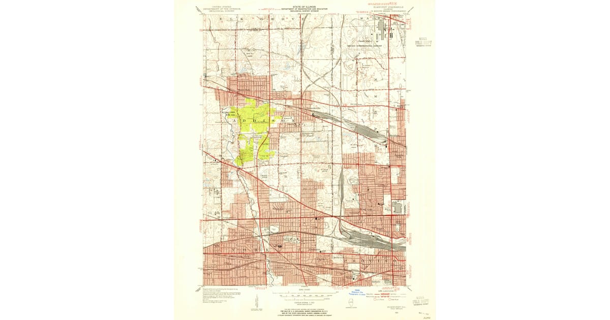 1953 Map of Elmhurst, IL — High-Res | Pastmaps
