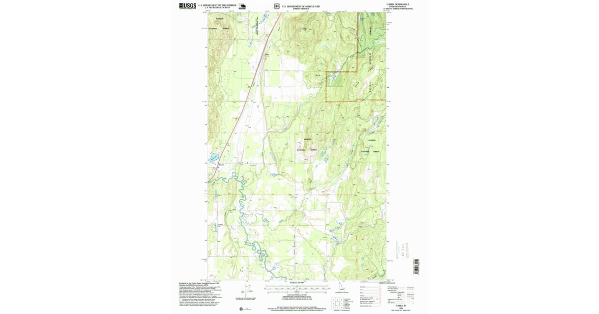 1996 Map of Elmira, Bonner County, ID — High-Res | Pastmaps