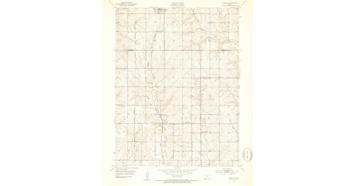 1952 Map of Elmont, Shawnee County, KS — High-Res | Pastmaps