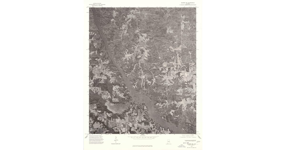 1975 Map of Elmore NE, Elmore County, AL — High-Res | Pastmaps