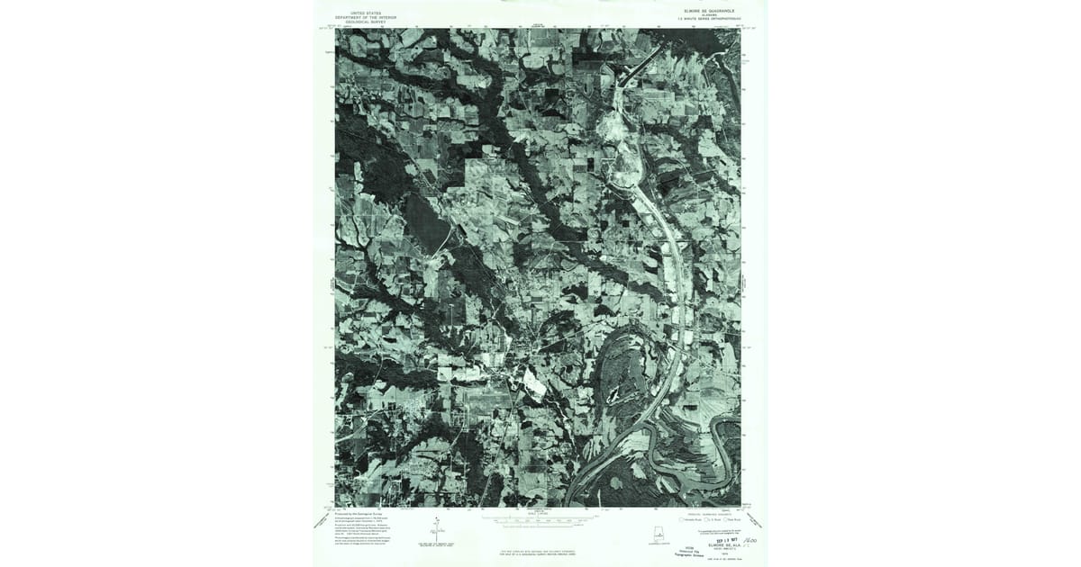 1975 Map of Elmore SE, Elmore County, AL — High-Res | Pastmaps