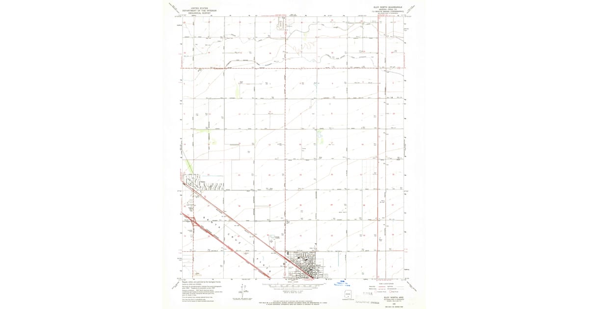 1965 Map of Eloy North, Pinal County, AZ — High-Res | Pastmaps
