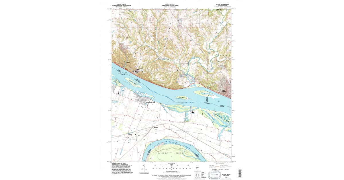 1991 Map of Elsah, IL — High-Res | Pastmaps
