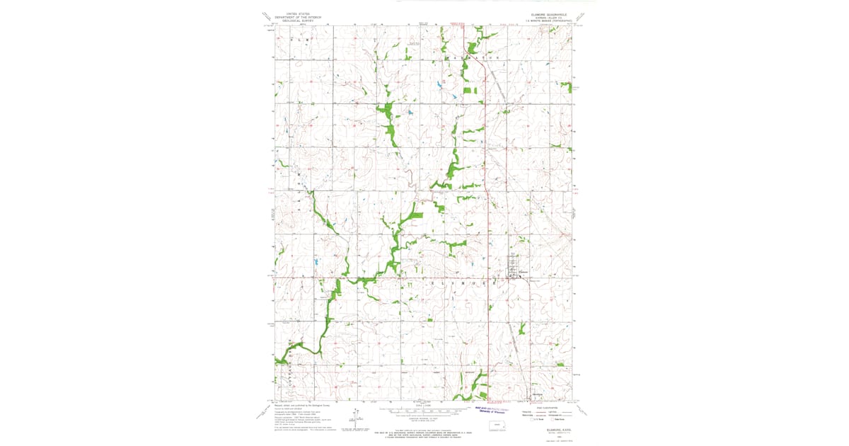 1966 Map of Elsmore, KS — High-Res | Pastmaps