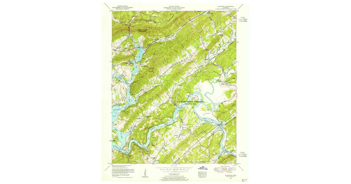 1953 Map of Elverton, Roane County, TN — High-Res | Pastmaps