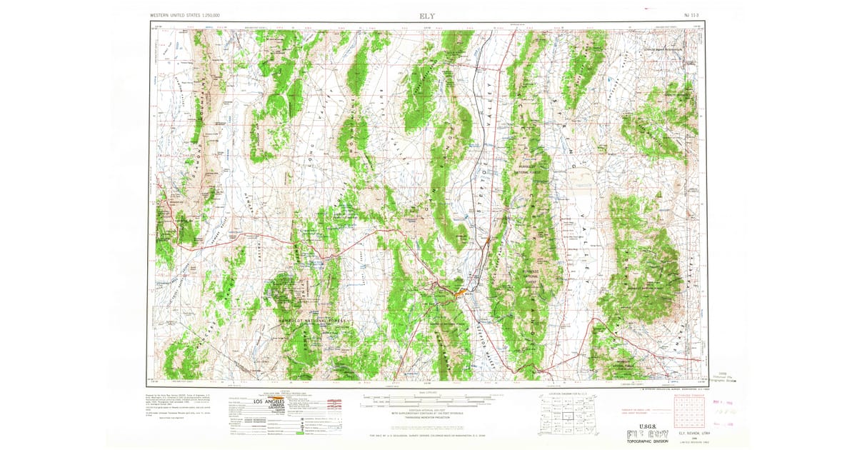 Old Maps of Baker, NV for Hiking & Exploration | Pastmaps