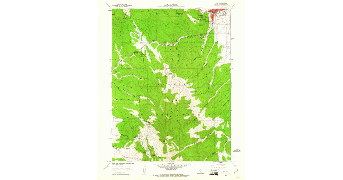 1958 Map Of Ely Nv — High Res Pastmaps