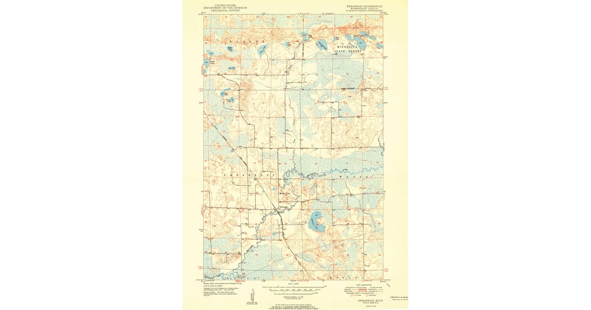 1950 Map of Embarrass, St. Louis County, MN — High-Res | Pastmaps