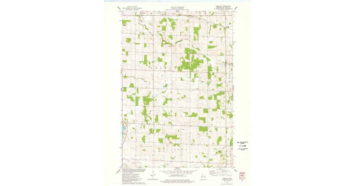 1975 Map of Emerald, WI — High-Res | Pastmaps