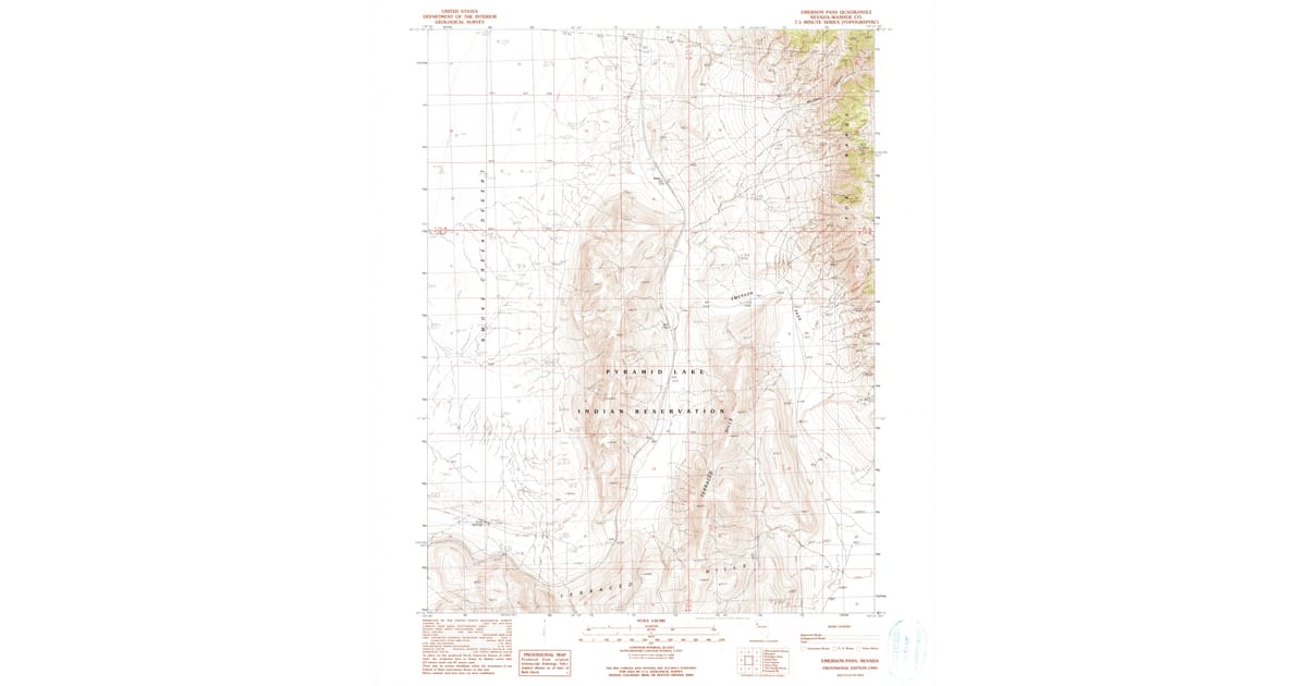 1990 Map of Emerson Pass, Washoe County, NV — High-Res | Pastmaps