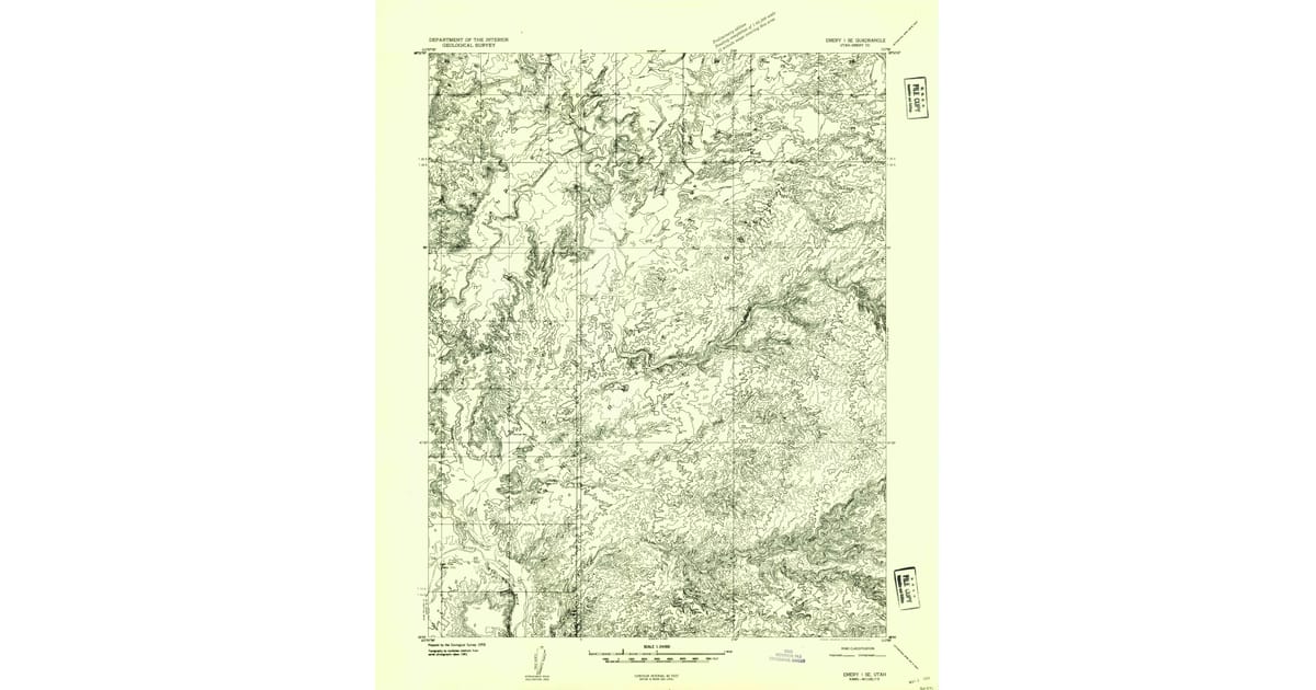 1953 Map of Emery 1 SE, Emery County, UT — High-Res | Pastmaps