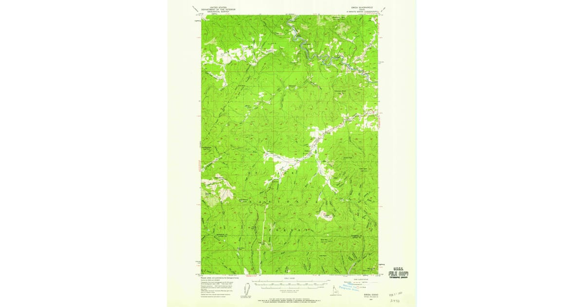 1957 Map of Emida, Benewah County, ID — High-Res | Pastmaps