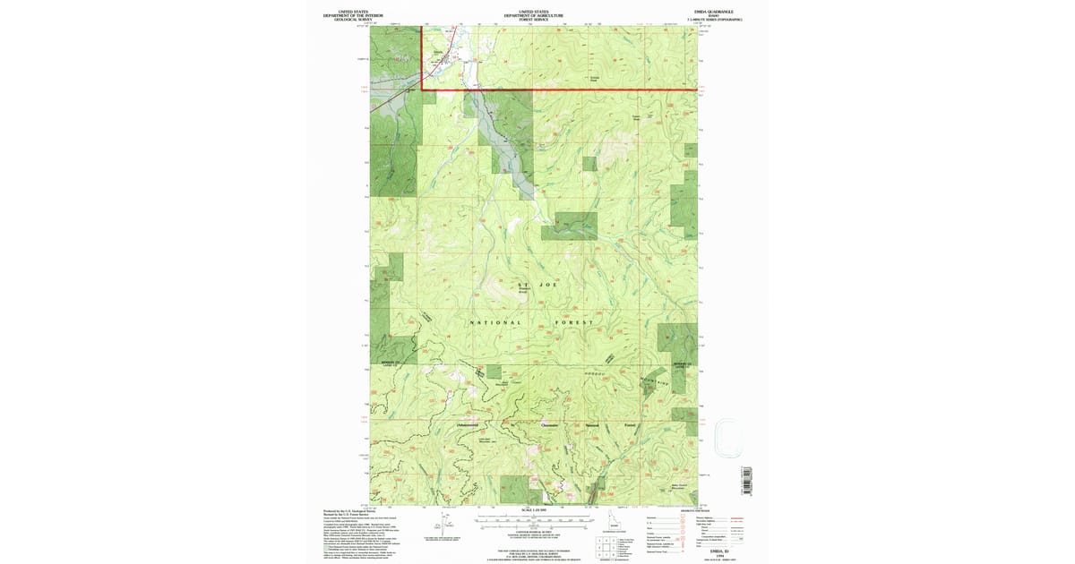 1990s Maps of Emida, ID | Pastmaps