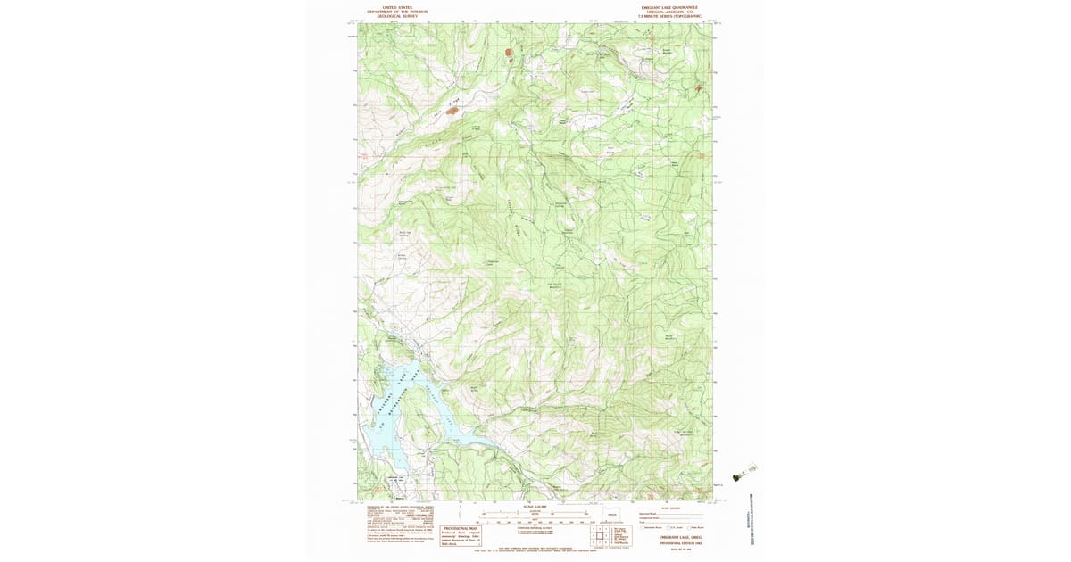1983 Map of Emigrant Lake, Jackson County, OR — High-Res | Pastmaps