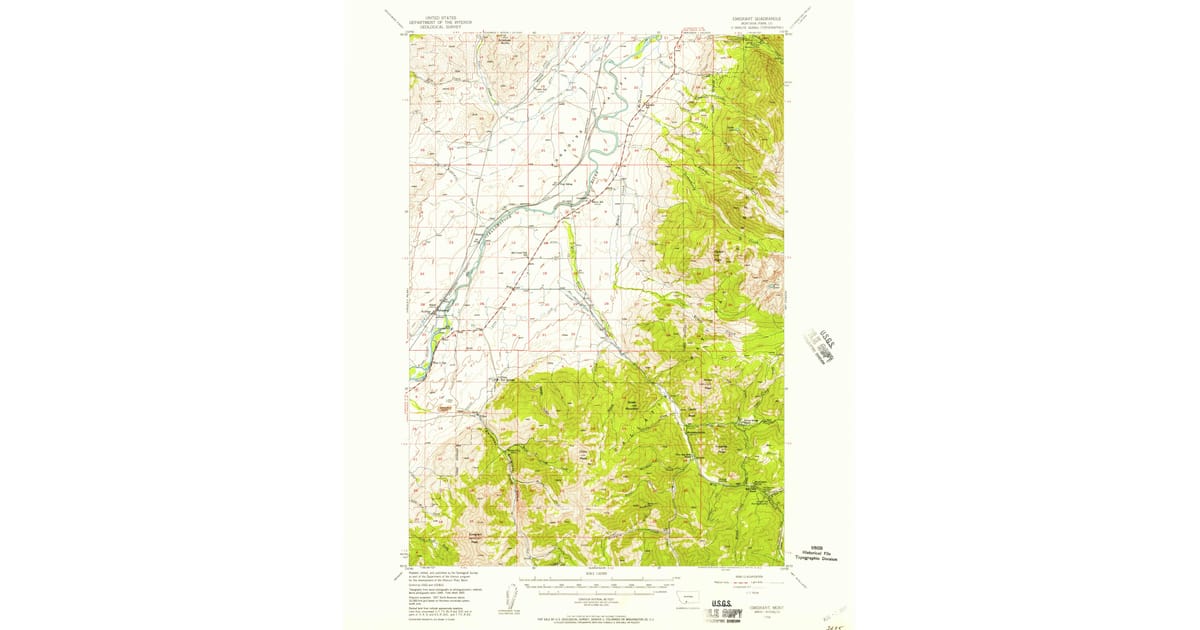 1955 Map of Emigrant, MT — High-Res | Pastmaps