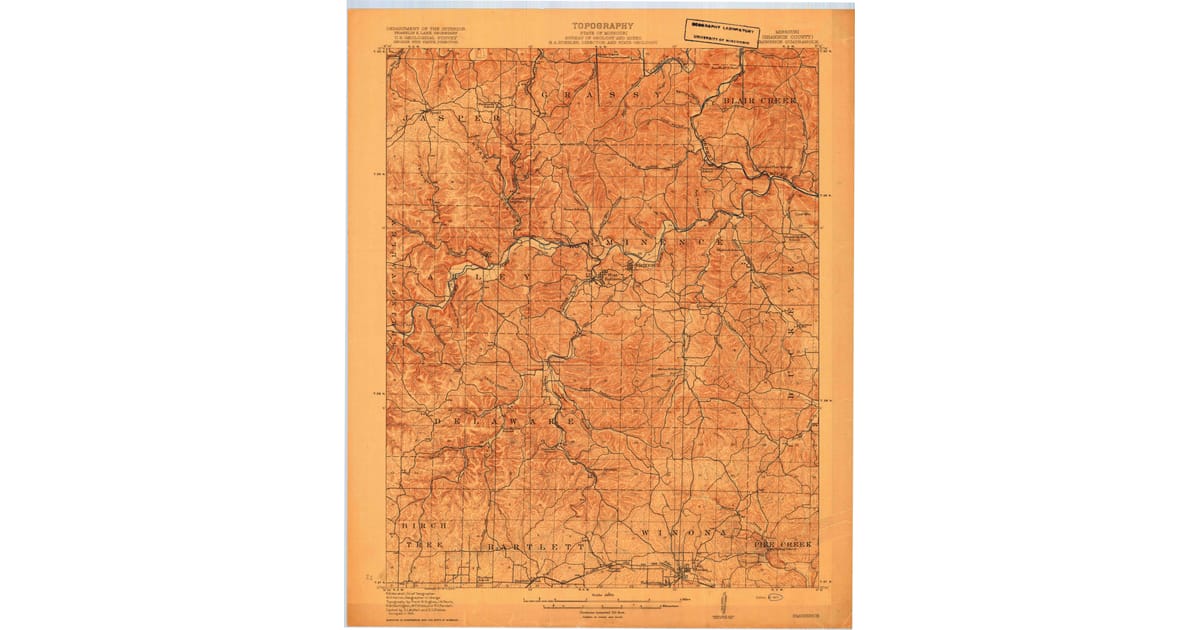 1917 Map of Eminence, MO — High-Res, 1917 Print #2 | Pastmaps