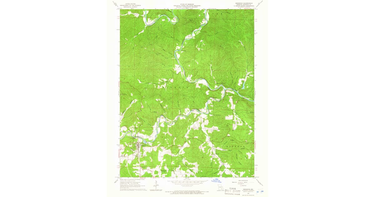 1965 Map of Eminence, MO — High-Res | Pastmaps