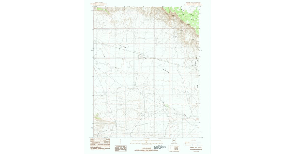 1985 Map of Emmett Hill, Coconino County, AZ — High-Res | Pastmaps