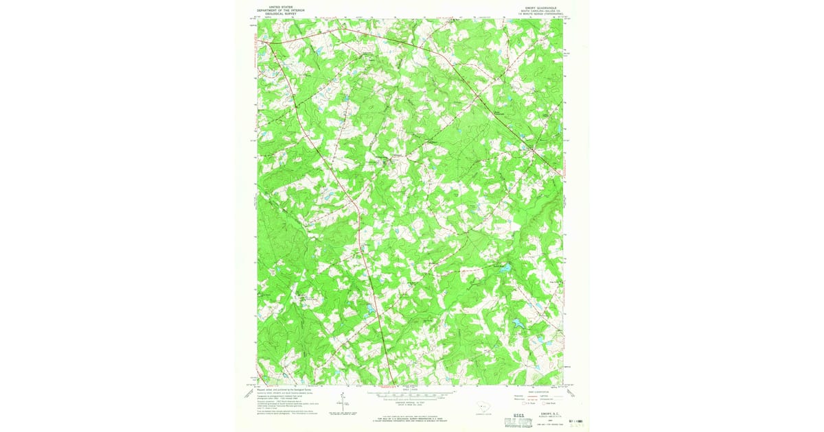 1964 Map of Emory, Saluda County, SC — High-Res | Pastmaps