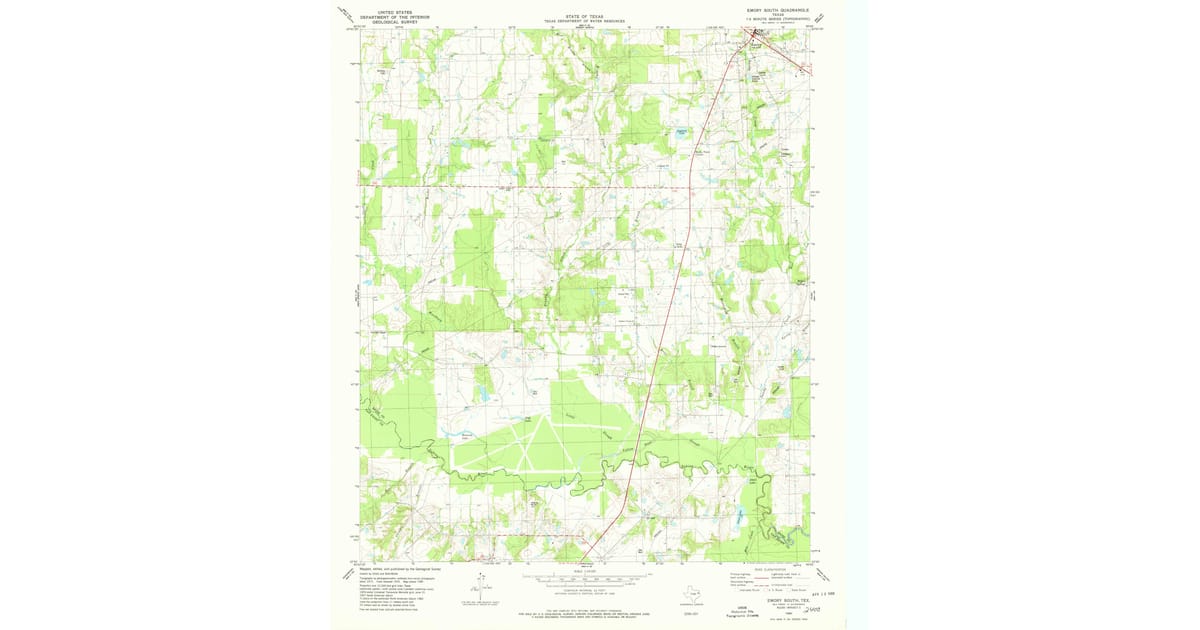 1980 Map of Emory South, Rains County, TX — High-Res | Pastmaps