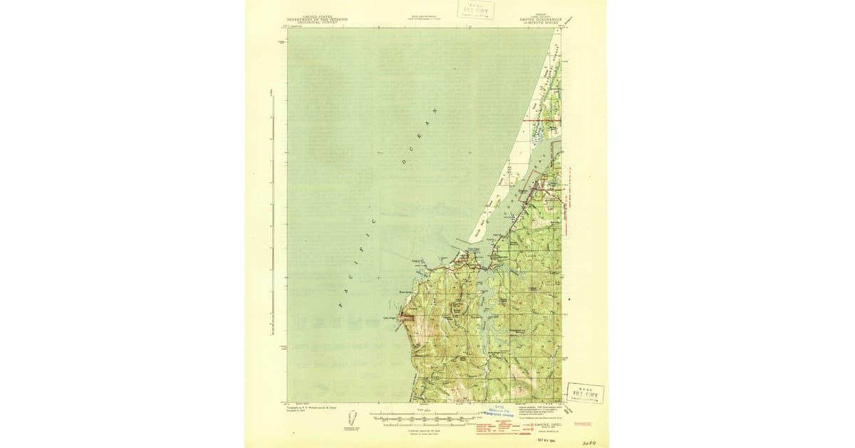 1944 Map of Empire, Coos County, OR — High-Res | Pastmaps