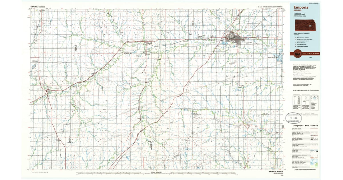 1980s Maps of Chase County, KS | Pastmaps