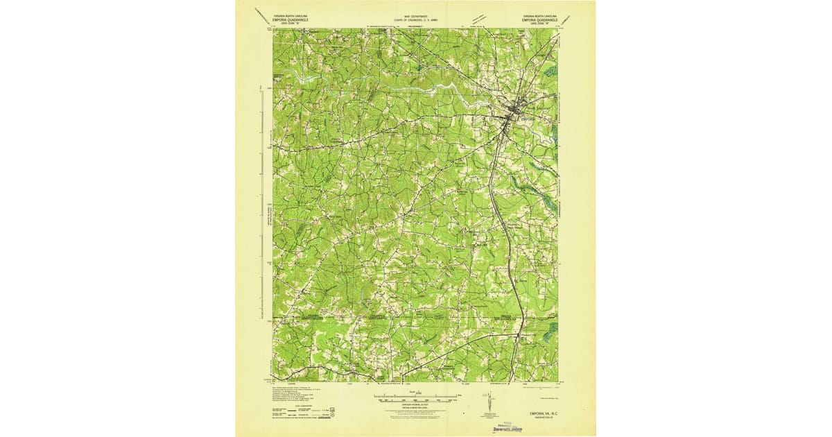 1942 Map of Emporia, Greensville County, VA — High-Res | Pastmaps
