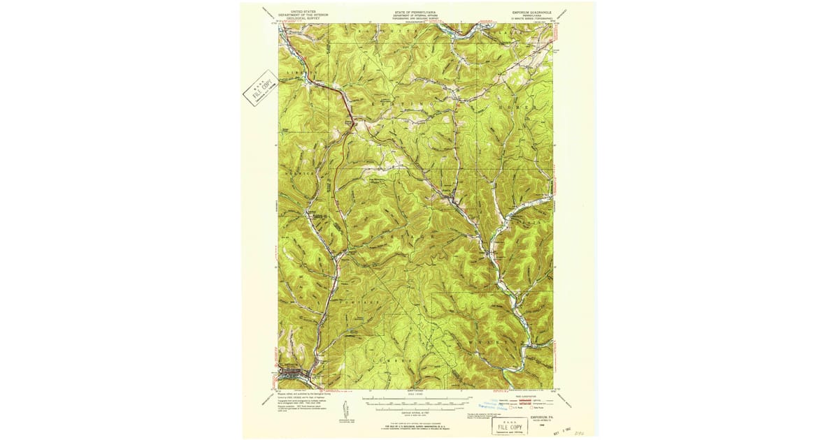 1948 Map of Emporium, PA — High-Res | Pastmaps
