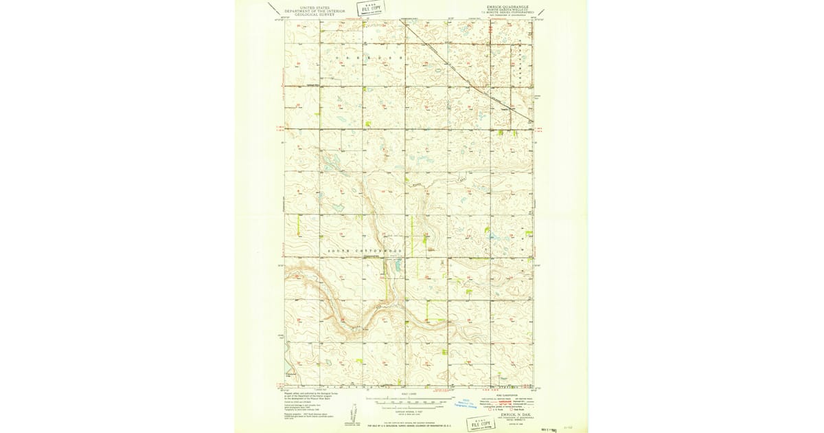 1949 Map of Emrick, Wells County, ND — High-Res | Pastmaps