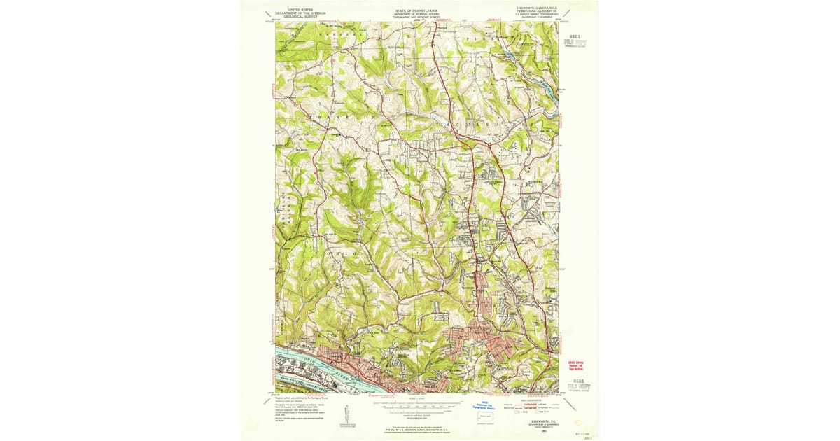 1953 Map of Emsworth, PA — High-Res | Pastmaps